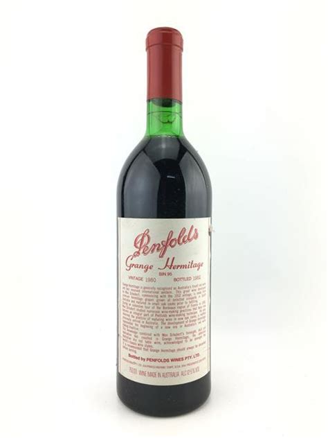 Lot 1x 1980 Penfolds Bin 95 Grange Hermitage Shiraz South Australia