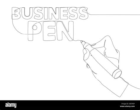 One Continuous Line Of Business Pen Text Written With A Pencil Felt