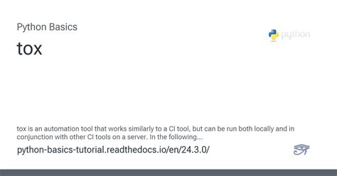 Tox Python Basics 2430