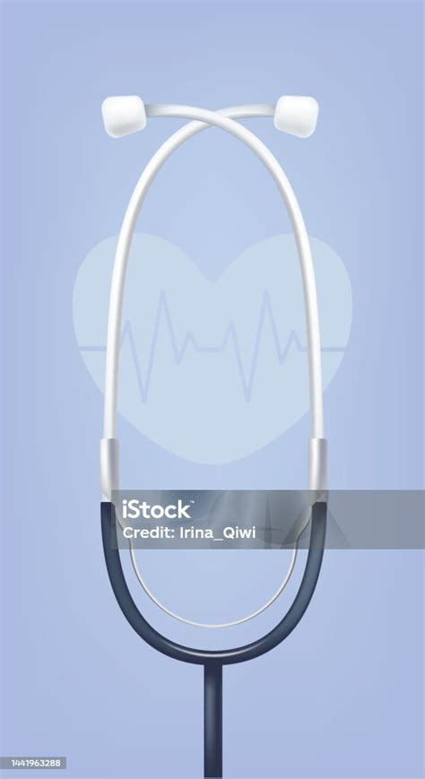 3d Stethoscope And Cardiogram Graph In Heart Shape Against Blue