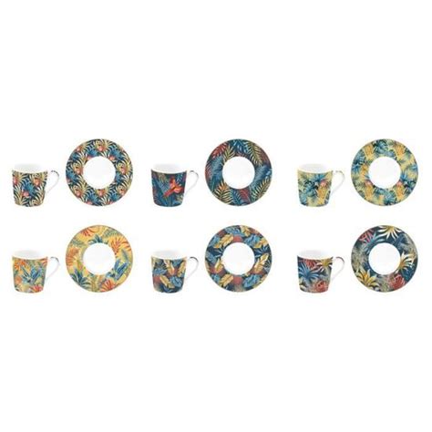 COFFRET 6 TASSES A CAFE EN PORCELAINE 100ML EQUATEUR EASYLIFE