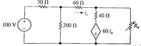 solved the variable resistor 𝑅0 in the circuit is