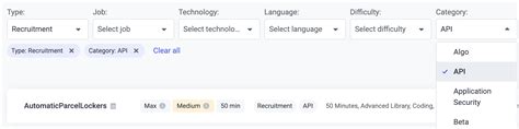 New Task Type API Codility