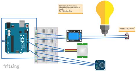 Controle De Lâmpada Com Sensor Pir E Sensor De Toque Com Arduino