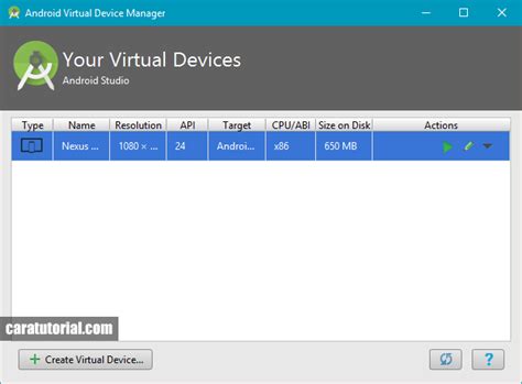 Cara Membuat Virtual Device AVD Emulator Android Studio