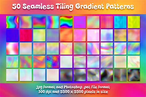 50 Seamless Tiling Gradient Patterns Graphic By Hg Designs · Creative Fabrica
