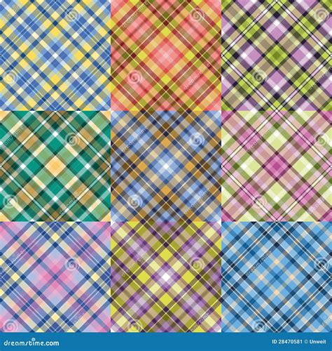 Color Plaid Patterns Set Stock Vector Illustration Of Design 28470581