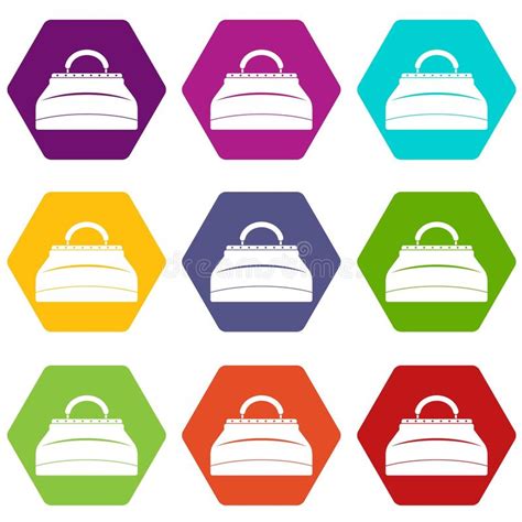 Hexahedron Determinado Del Color Del Icono De La Maleta Ilustración Del