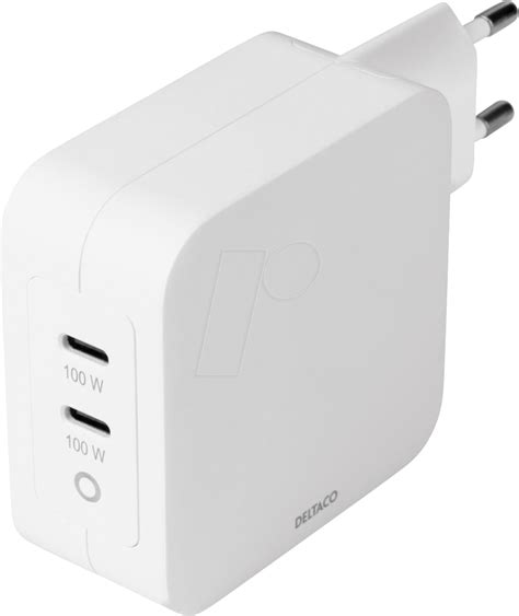DELTACO GAN USB Charger W X USB C PD GaN White At Reichelt Elektronik