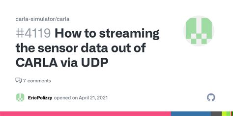 How To Streaming The Sensor Data Out Of Carla Via Udp · Issue 4119