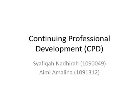Ppt Continuing Professional Development Cpd Powerpoint Presentation Id2041725