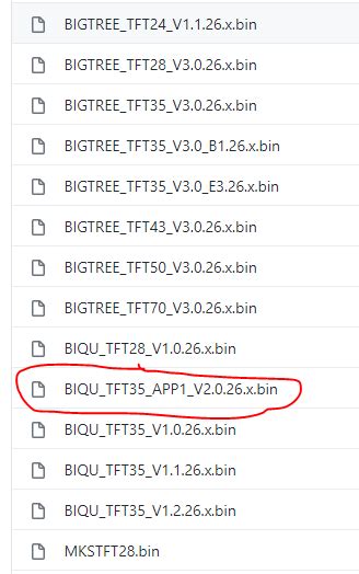 BTT TFT V Firmware Not Mentioned In The List Of Files Which One Should I Use For The