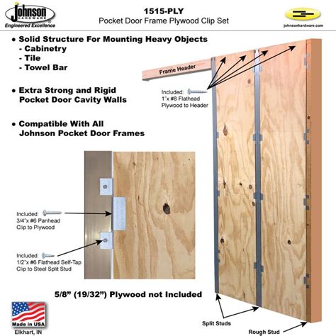 Pocket Door Frame Plywood Clip Set Sliding