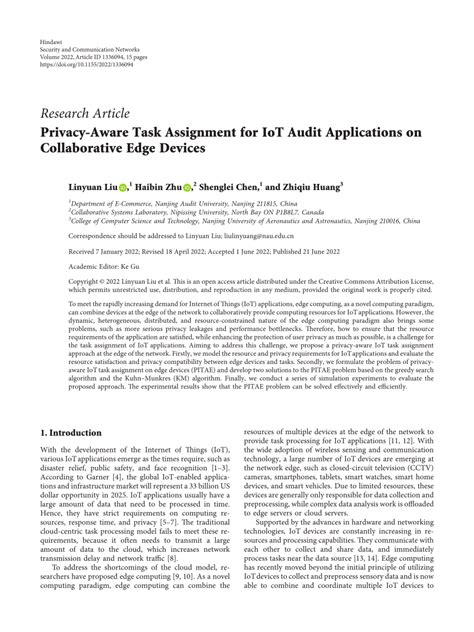 Pdf Privacy Aware Task Assignment For Iot Audit Applications On