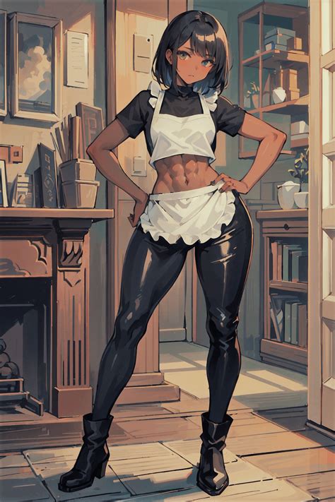 Dark Skinned Maid With Brick Abs Ai Generated By ありすaliceaiart R