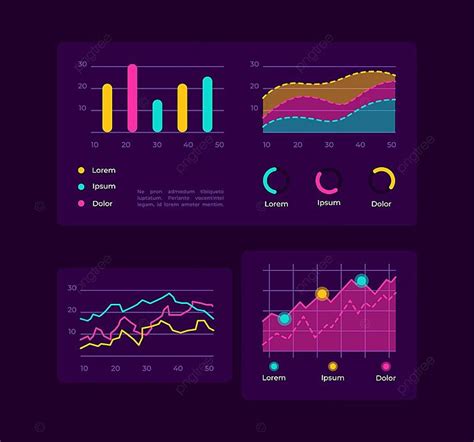 Progress Charts Ui Elements Kit Night Page Webpage Vector Night Page Webpage Png And Vector