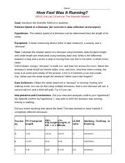 GEOG104 Lab1 Ex Sci Method PF Docx Name How Fast Was It Running GEOG 104 Lab 1 Exercise The