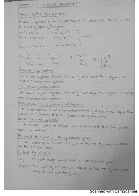 Solution Maths Linear Algebra Notes Studypool