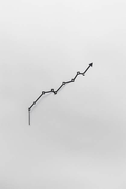 a simple line graph on a light gray backdrop depicting market growth