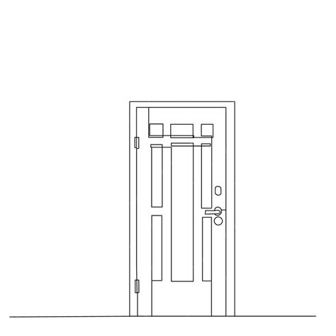 Premium Vector Vector Isolated Door Closed One Line Drawing Sketch