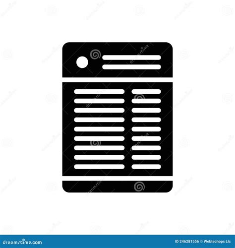 Black Solid Icon For Transcripts Copy And Written Stock Vector
