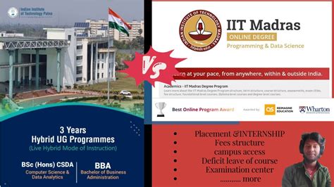 Comparison B W Iit Madras Online Degree Iit Patna Online Degree