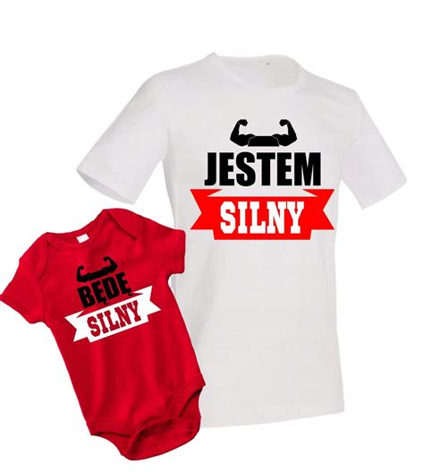 JESTEM SILNY ZESTAW KOSZULKA DLA TATY I BODY SYNA 6962131467 Oficjalne Archiwum Allegro