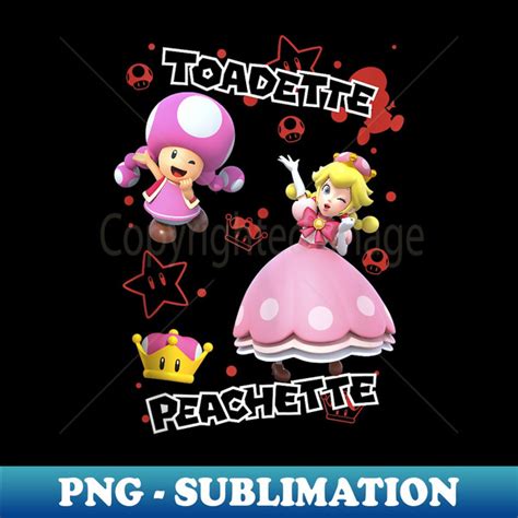 Super Mario Peachette And Toadette Symbol Collage Portrait Inspire