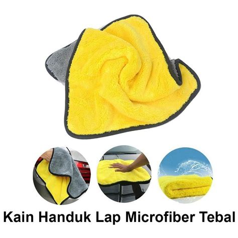 Jual Kain Lap Mobil Motor Microfiber 25x25 Kain Lap Kuning Serbaguna