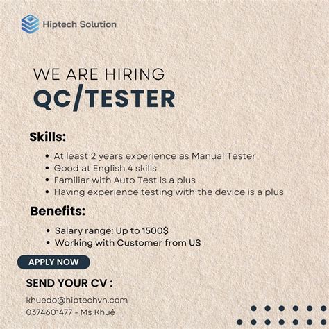 Khue Do On Linkedin Hiptech Fulltime Offline Qc Tester Manual