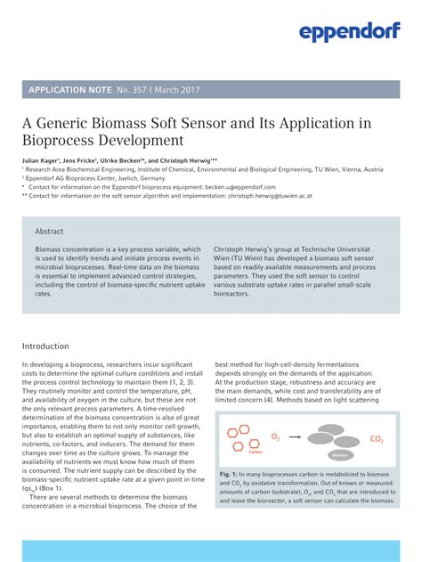 Pdf A Generic Biomass Soft Sensor And Its Application In Bioprocess Development