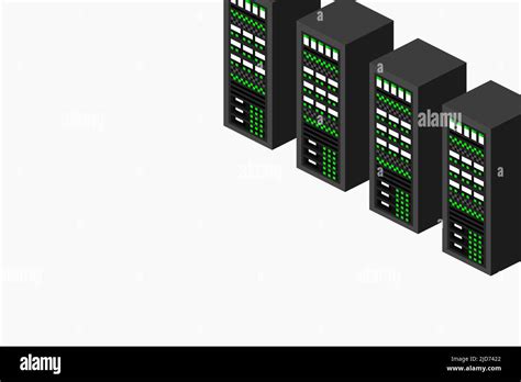 Isometric Server Equipment Vector Illustration Stock Vector Image And Art Alamy