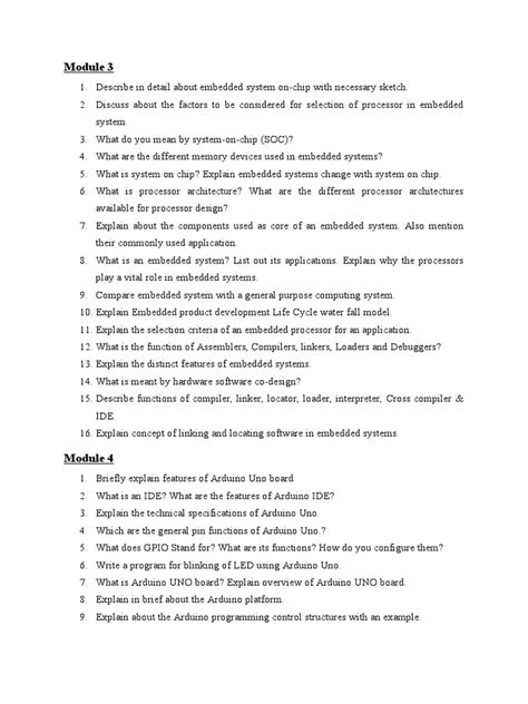 Question Bank Pdf Embedded System System On A Chip