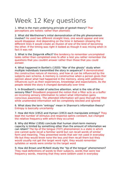 Week 12 Key Questions Week 12 Key Questions What Is The Main