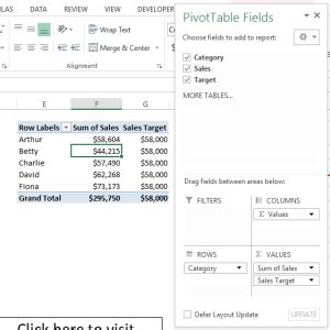 Ways To Add A Target Line To An Excel Pivot Chart Excel Dashboard