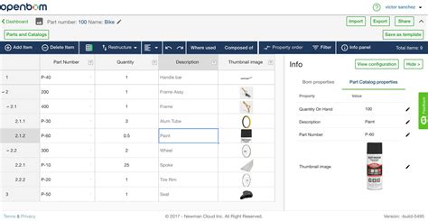Openbom Part Catalogs And Bill Of Material Example By Openbom