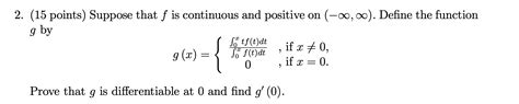 solved 15 ﻿points ﻿suppose that f ﻿is continuous and