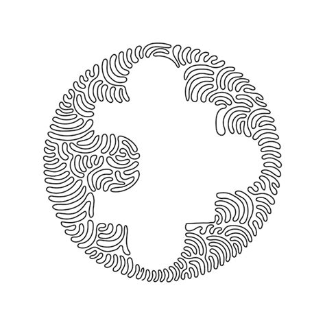 Kontinuierliche Einzeilige Zeichnung Flaches Puzzle Symbol Dünnes