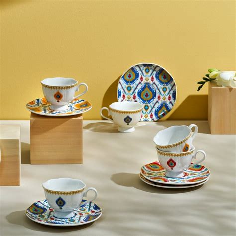 Karaca Kaffeeservice Karaca Regger Set Mit 6 Kaffeetassen 90 Ml