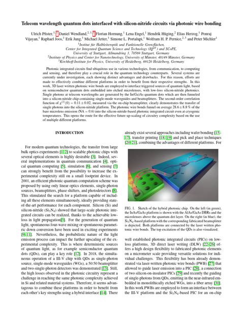 Telecom Wavelength Quantum Dots Interfaced With Silicon Nitride Circuits Via Photonic Wire