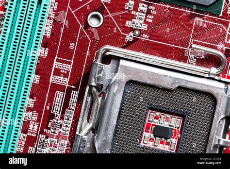 Red Computer Chip Stock Photo Alamy
