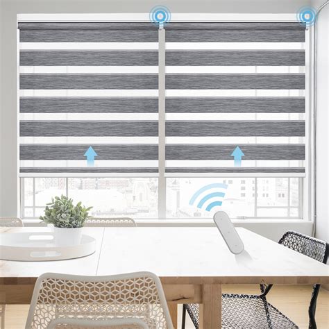 Grandekor Motorized Zebra Blinds With Remote Control Smart Blinds