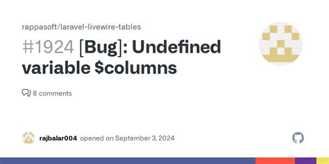 Bug Undefined Variable Columns · Issue 1924 · Rappasoftlaravel