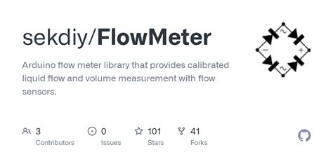 GitHub Sekdiy FlowMeter Arduino Flow Meter Library That Provides Calibrated Liquid Flow And