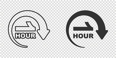 Flat Style 1hour Countdown Timer Isolated Icon Work Rush Background