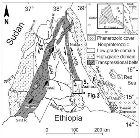 Simplified Geological Map Of Parts Of Eritrea Showing The