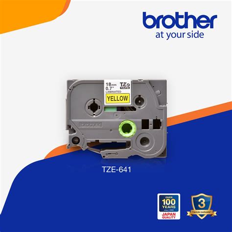Jual Brother Label Tape Tze 641 Black On Yellow Laminated Tapes 18mm