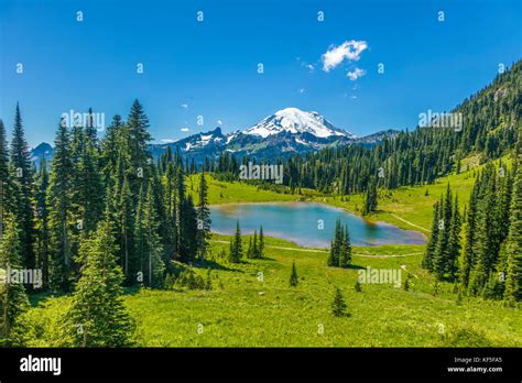 Tipsoo Lake On The Mather Memorial Parkway In Mount Rainier National