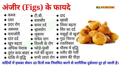 अंजीर के फायदे All Ayurvedic