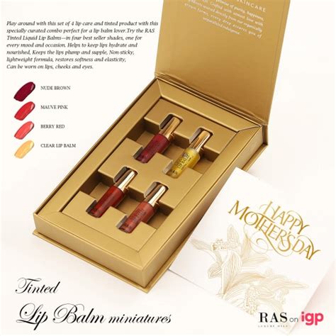 Buysend Mothers Day Ras Tinted Lip Balm Miniatures Set Of 4 Online